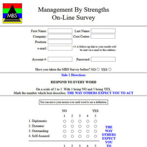 The MBS Survey - Management By Strengths
